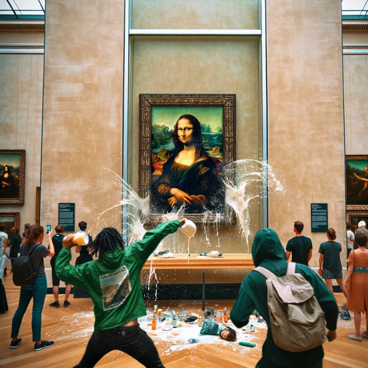 Soup Thrown at Mona Lisa by Climate Change Activists