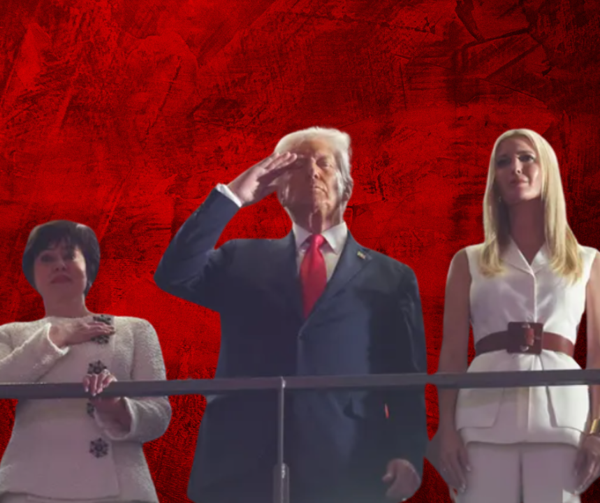 Crowd Erupts as President Trump Makes Salute During National Anthem at ...